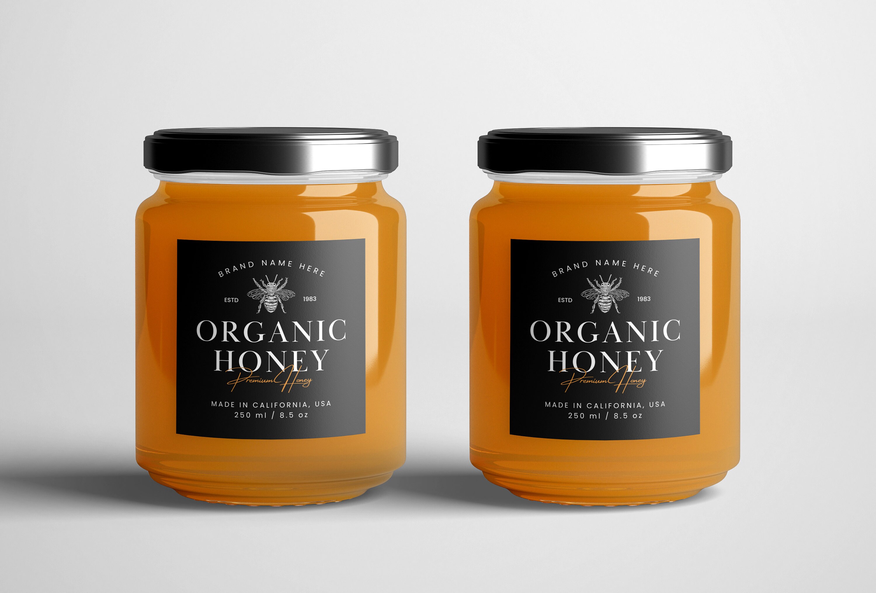 Honey Jar Label Template, Honey Stickers Design, Canva Honey Tags ...