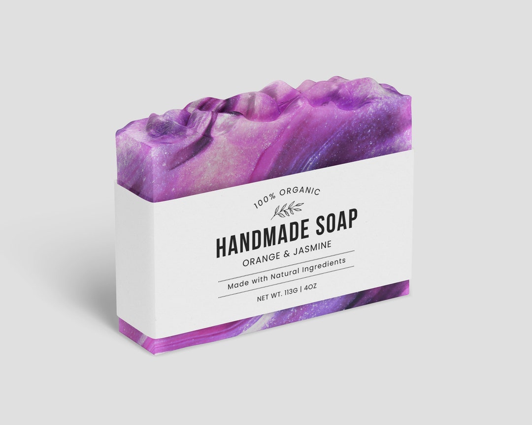 Soap Bar Label Template, Homemade Soap Wrapper, Canva Soap Band Design ...