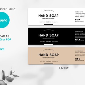Handmade Soap Label Template, Editable Soap Bar Label, Printable Soap ...