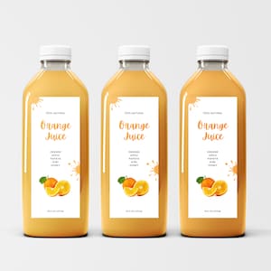 Juice Bottle Label, Custom Juice Labels, Drink Labels, Beverage Labels ...