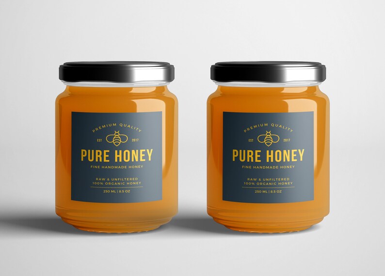Honey Jar Labels, Honey Labels, Honey Labels Stickers, Canva Editable ...