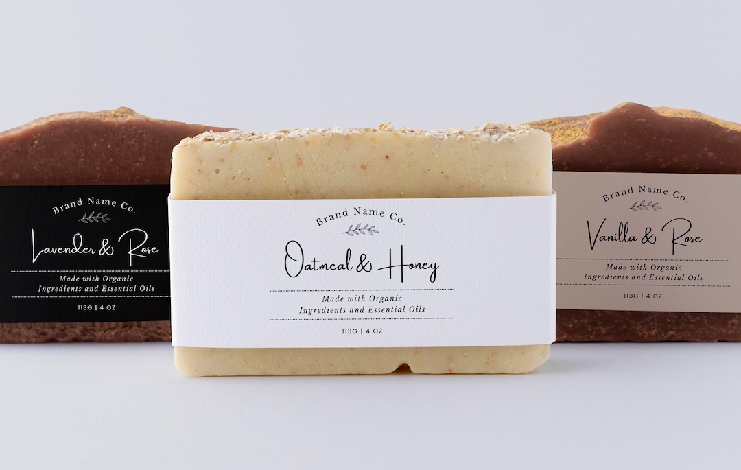 Handmade Soap Labels Template Canva, Soap Packaging, Soap Wrapper ...