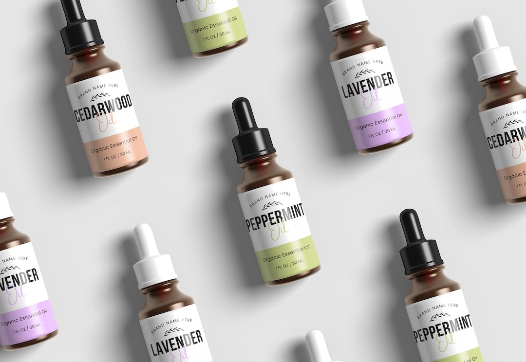 Editable Dropper Bottle Label Template, Essential Oil Custom Product ...