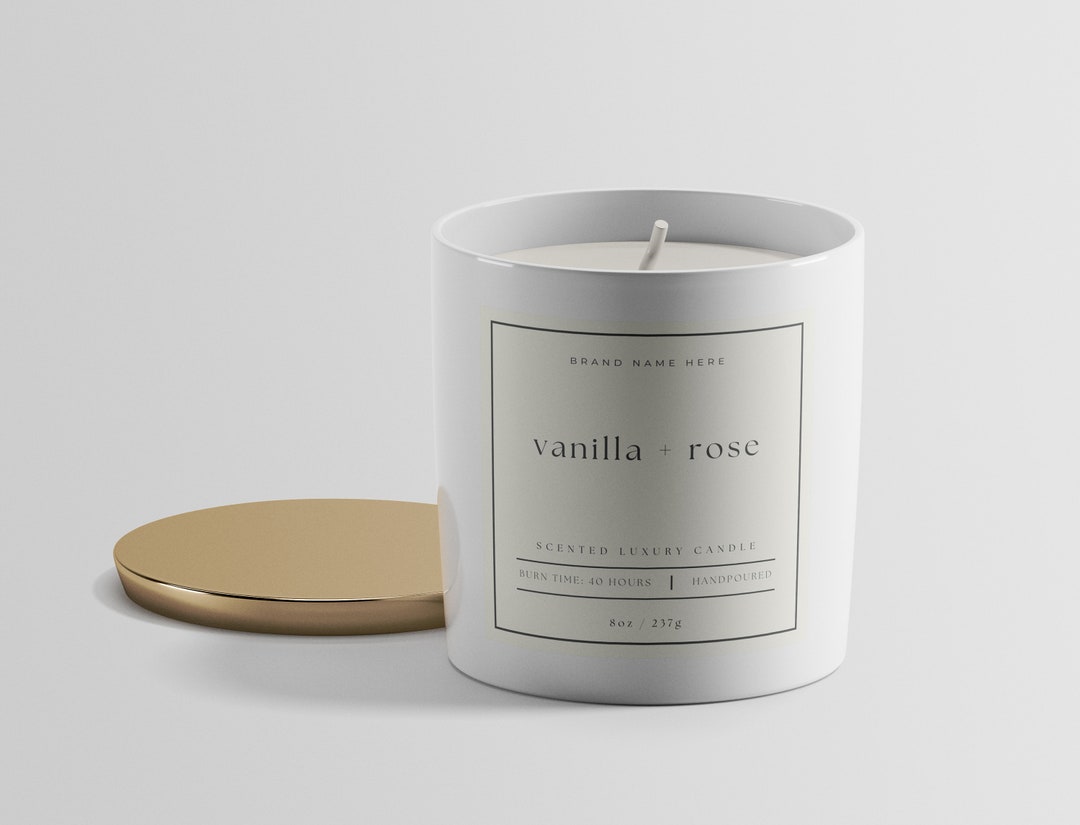 Scented Candle Labels Design - Canva Candle Label Template - Candle ...