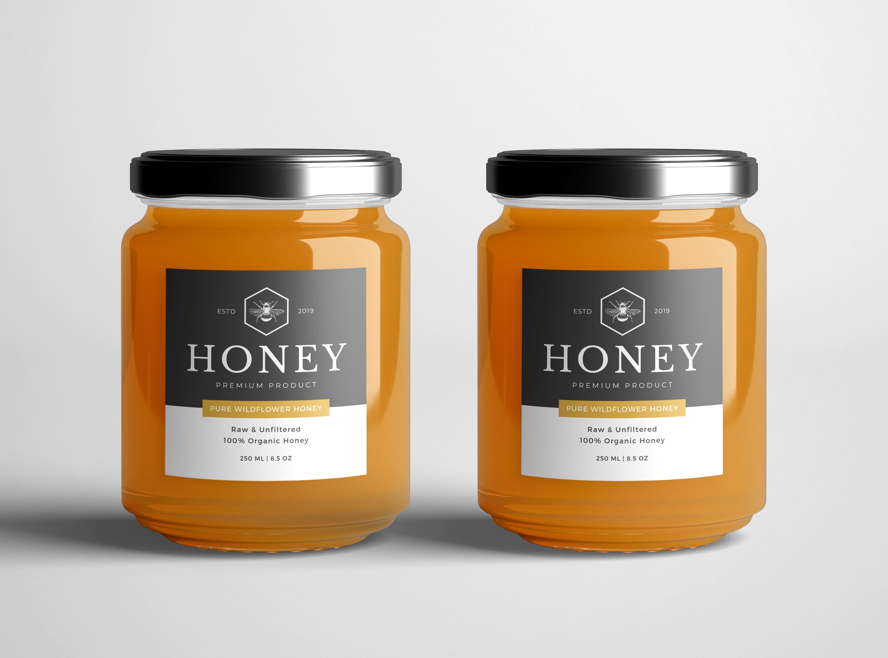 Honey Labels Template, Honey Jar Labels, Editable Honey Label, Instant ...