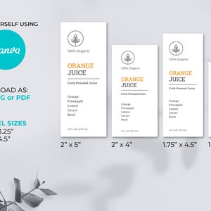 Custom Juice Bottle Label Template, Printable Smoothie Label, Canva ...
