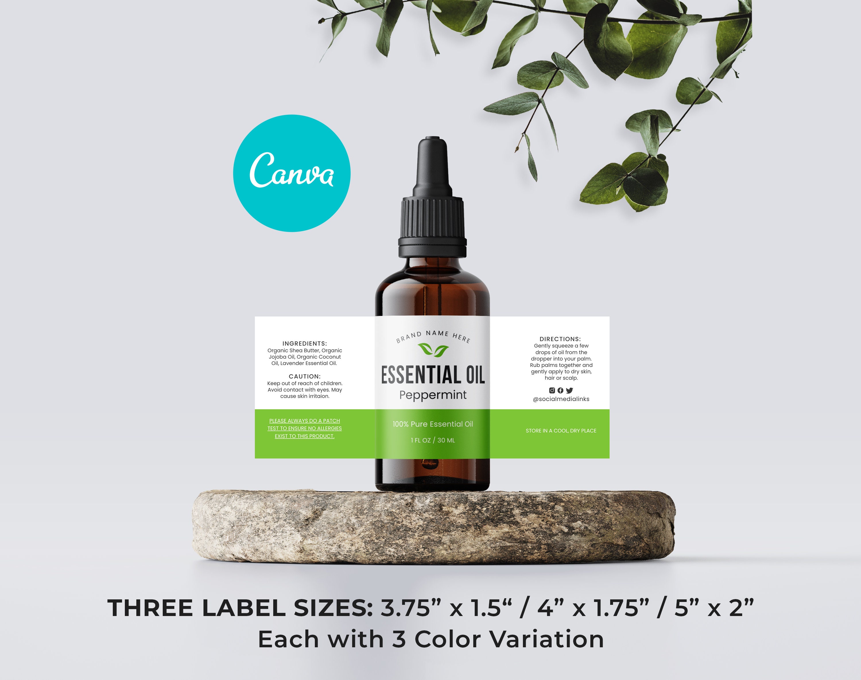 Customizable Dropper Bottle Label, Personalize Your Essential Oil ...