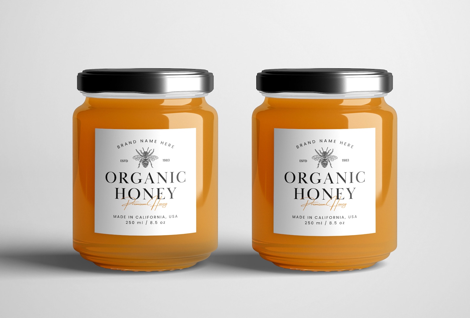 Honey Jar Label Template, Honey Stickers Design, Canva Honey Tags ...