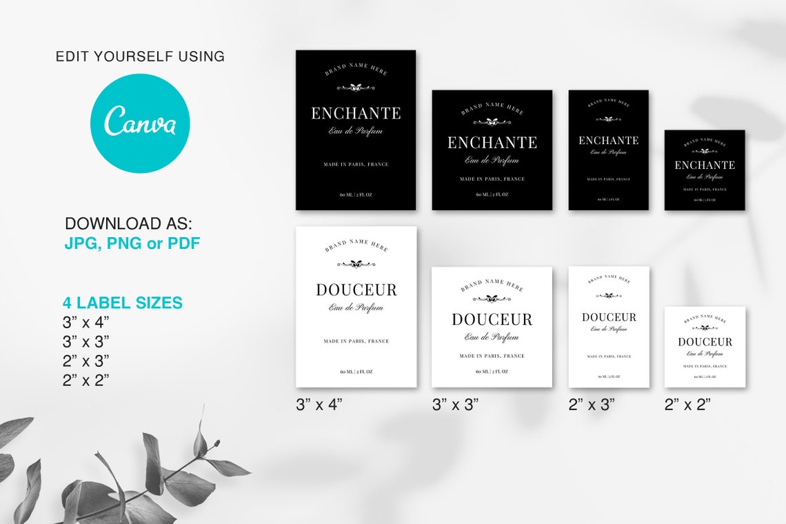 Perfume Bottle Label Template, Canva Fragrance Label Design, Luxury DIY ...