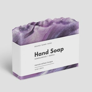 Soap Bar Label Template, Soap Band Template, Canva Handmade Soap Bar ...