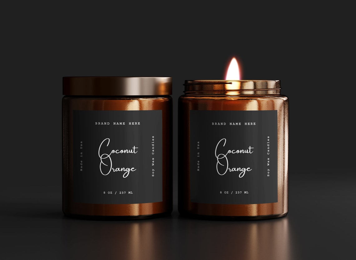 Candle Labels, Candle Jar Label Template, Canva Candle Labels ...