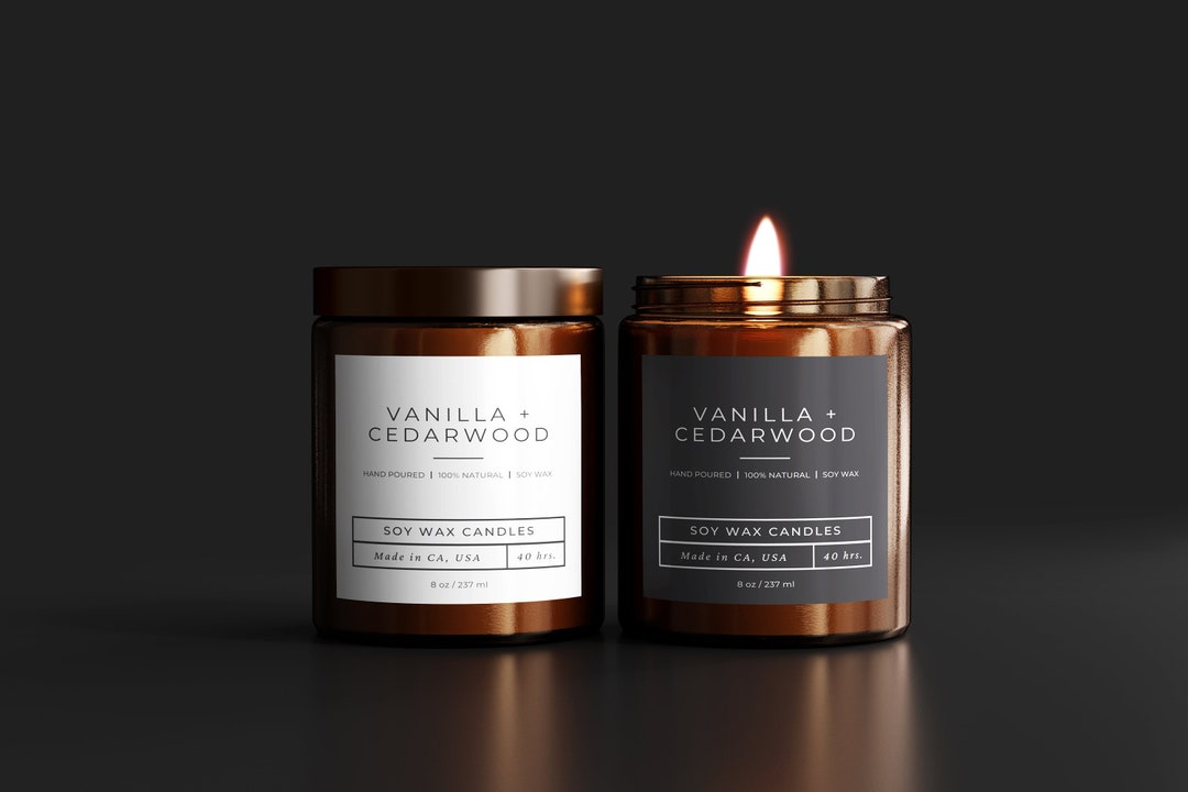 Candle Label Template Canva Editable Jar Candle Label Design ...