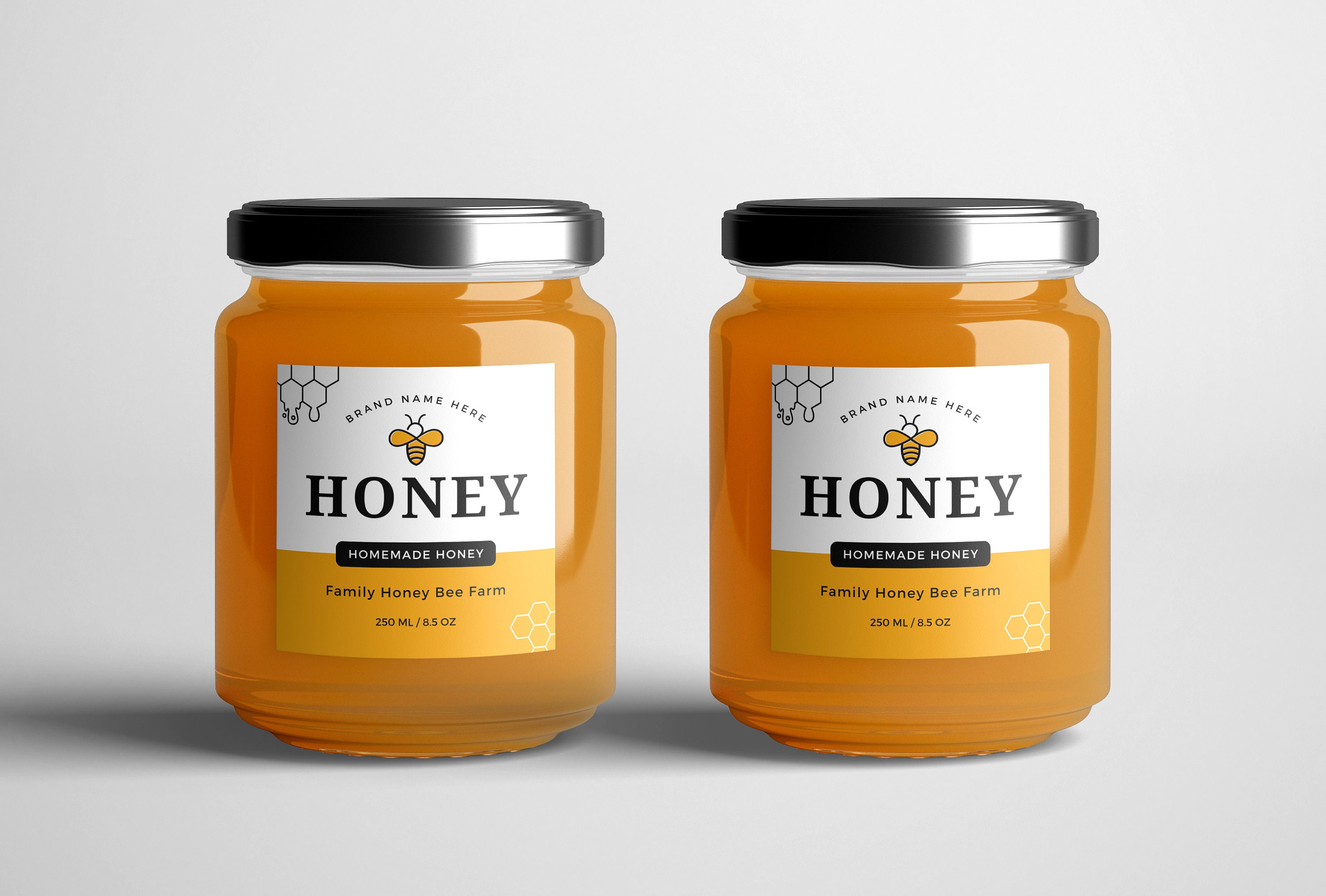 Canva Honey Jar Labels Template, Editable Jam Jar Labels, DIY Honey ...