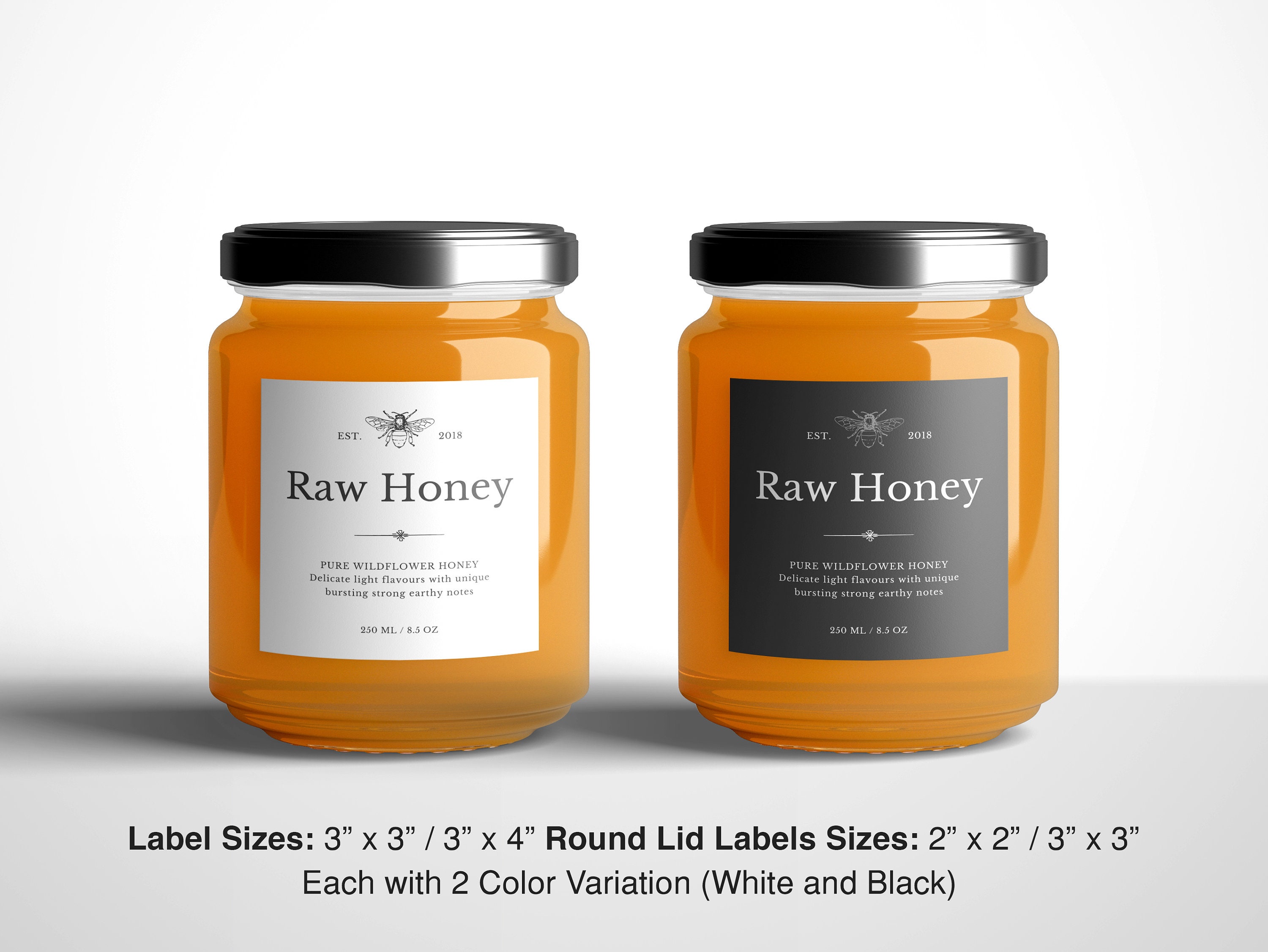 Honey Jar Labels Template, Editable Honey Labels, Labels for Honey ...