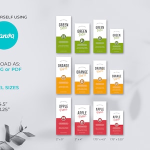 Printable Juice Bottle Label Template, Editable Labels for DIY Juice ...