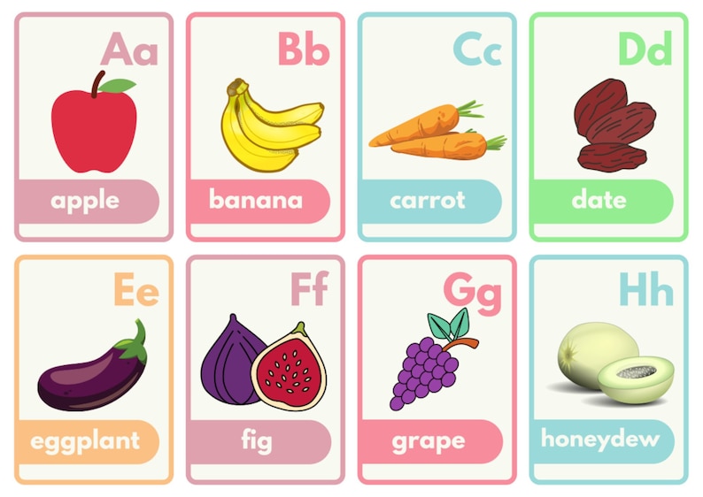 ABC Alphabet Flash Cards, DIGITAL DOWNLOAD, Printable Kids Letters Card ...