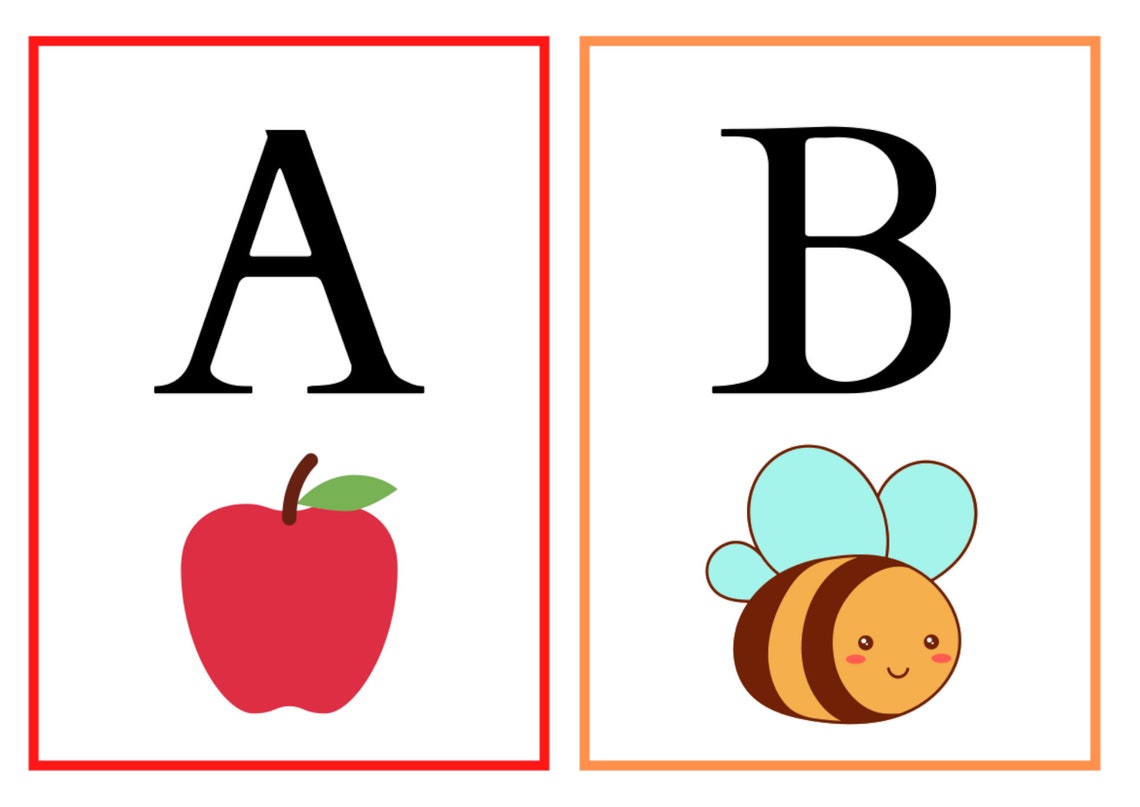 ABC Alphabet Flash Cards, DIGITAL DOWNLOAD, Printable Kids Letters Card ...
