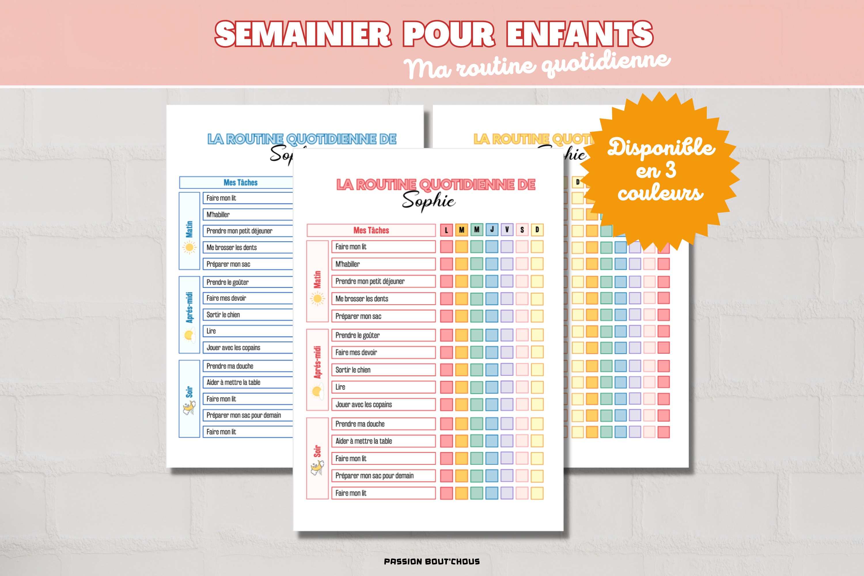 Semainier à personnaliser et imprimer - Planificateur hebdomadaire pour ...