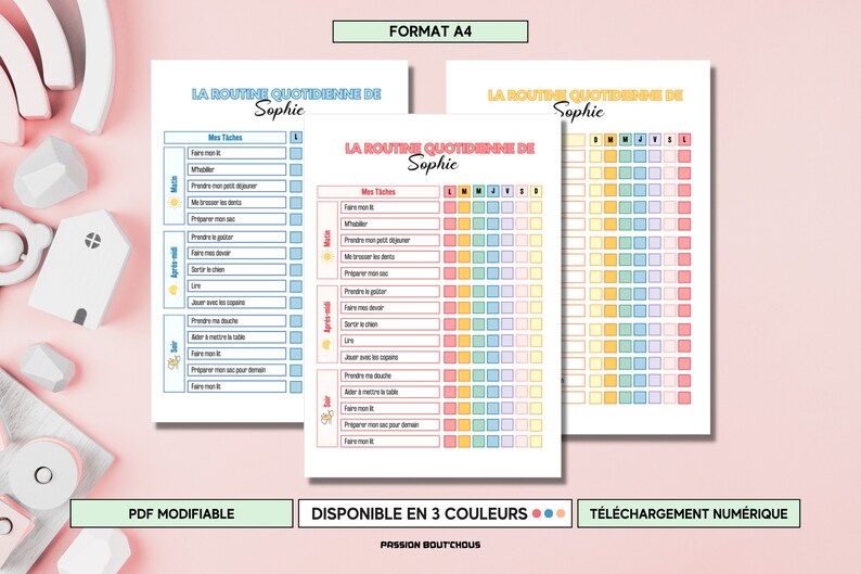 Semainier à personnaliser et imprimer - Planificateur hebdomadaire pour ...