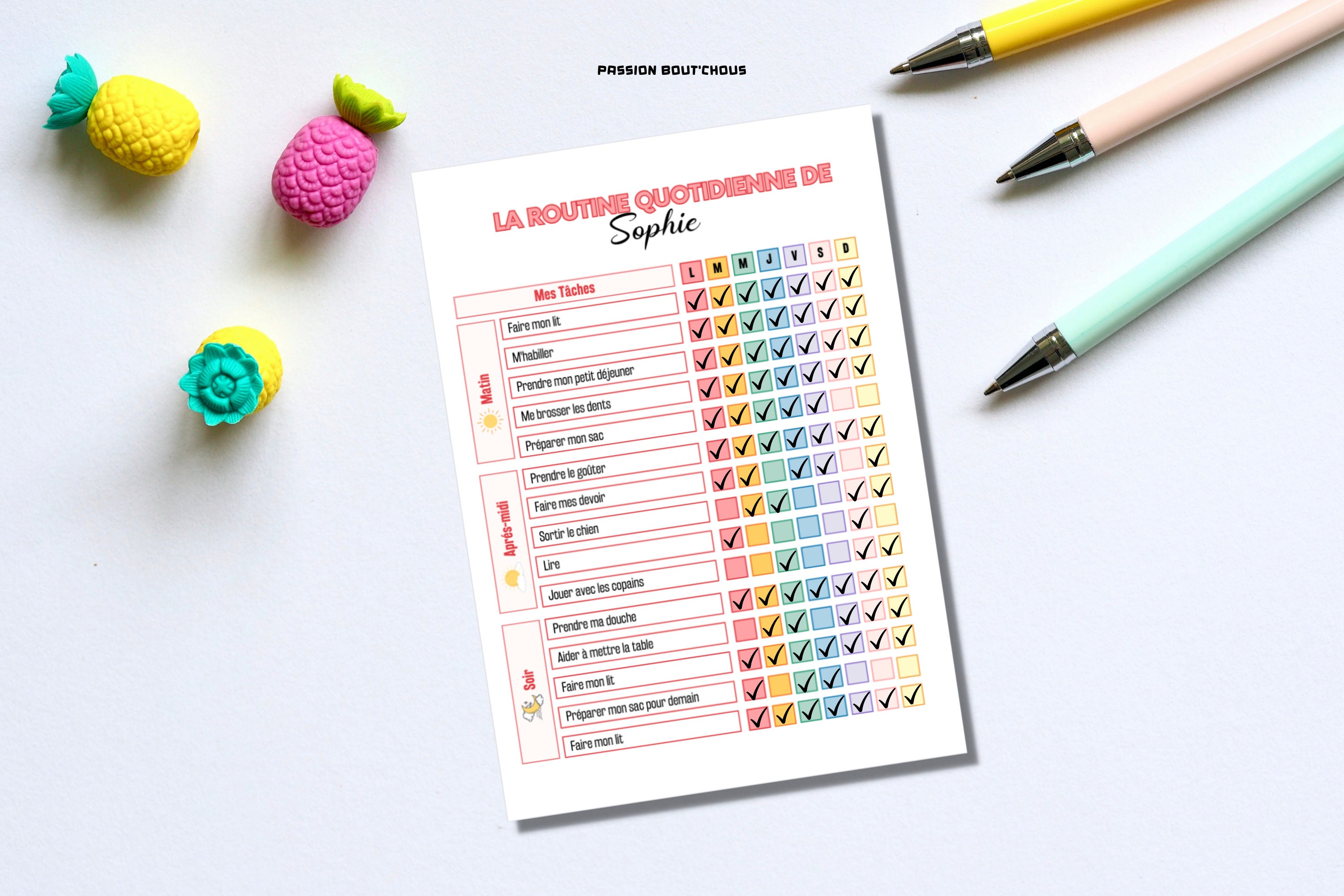 Semainier à personnaliser et imprimer - Planificateur hebdomadaire pour ...