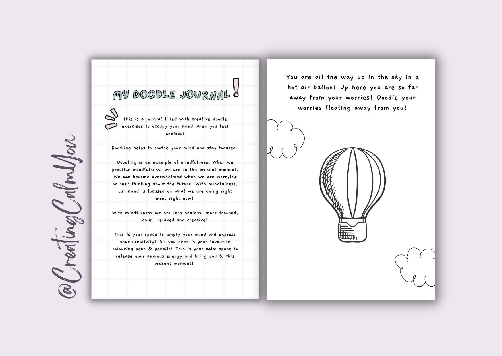 Mindfulness Doodle Digital Pages - Etsy