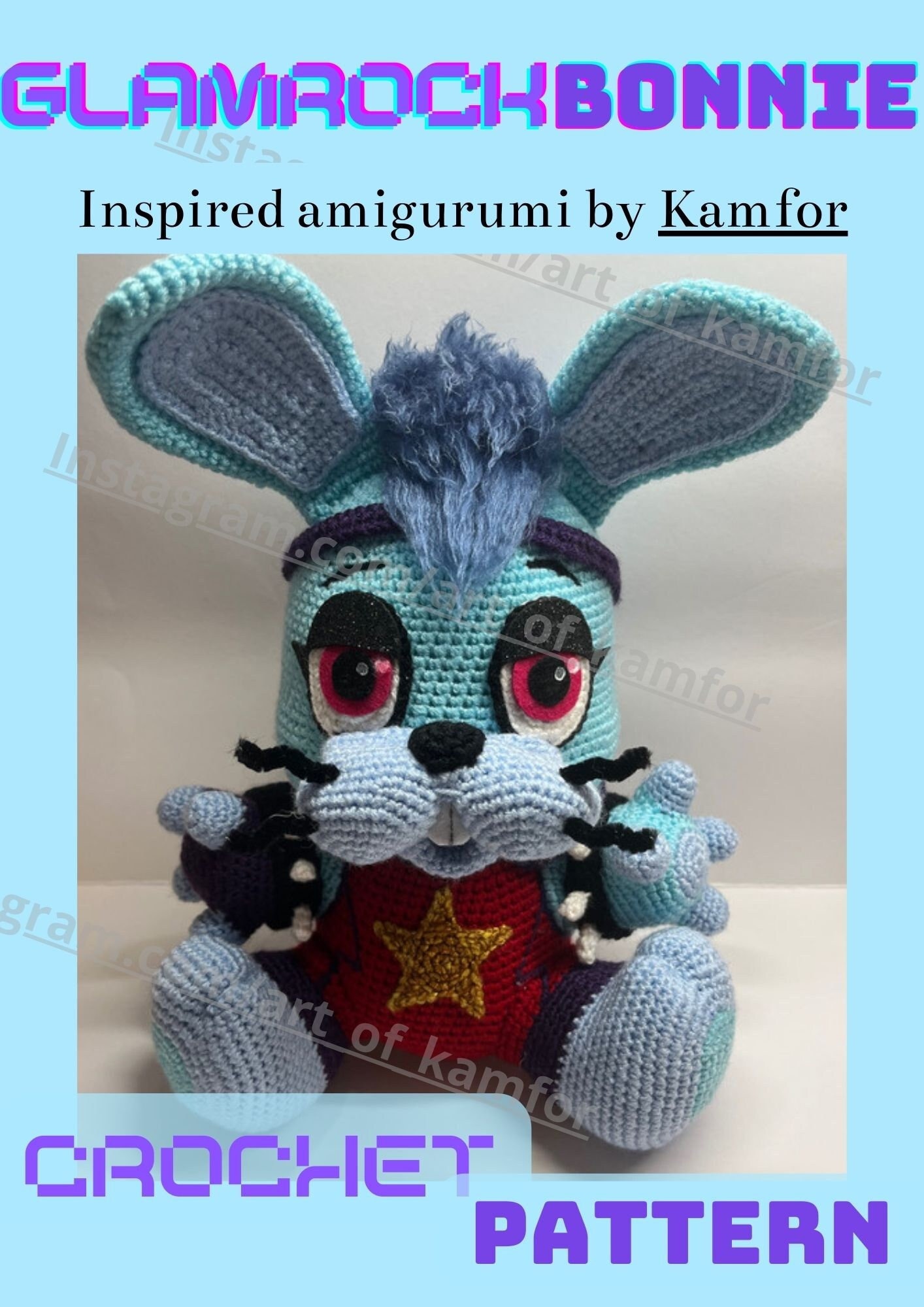PDF CROCHET PATTERN Glamrock Bunny (canon Version) - Etsy