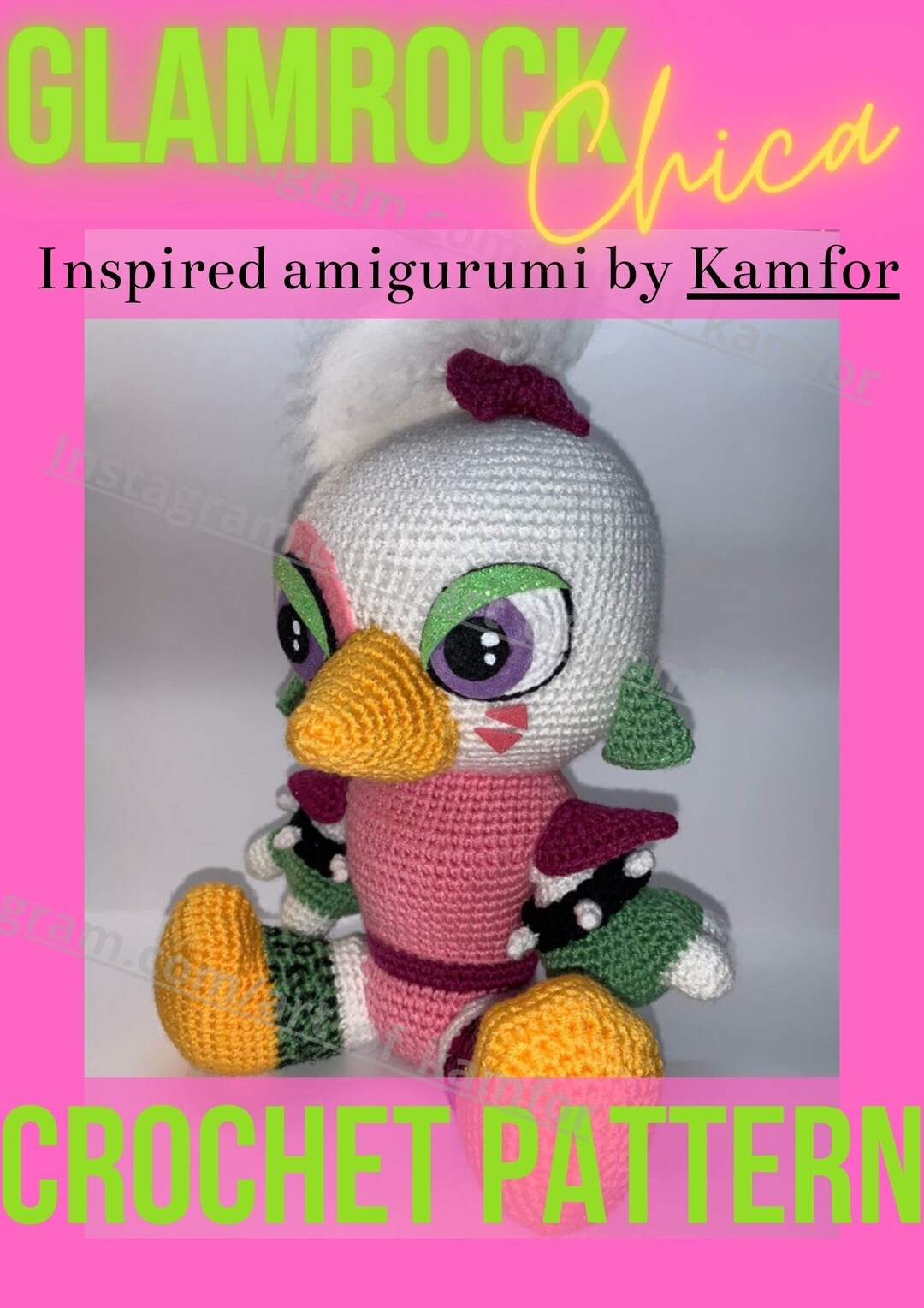 PDF CROCHET PATTERN Glamrock Chicken - Etsy