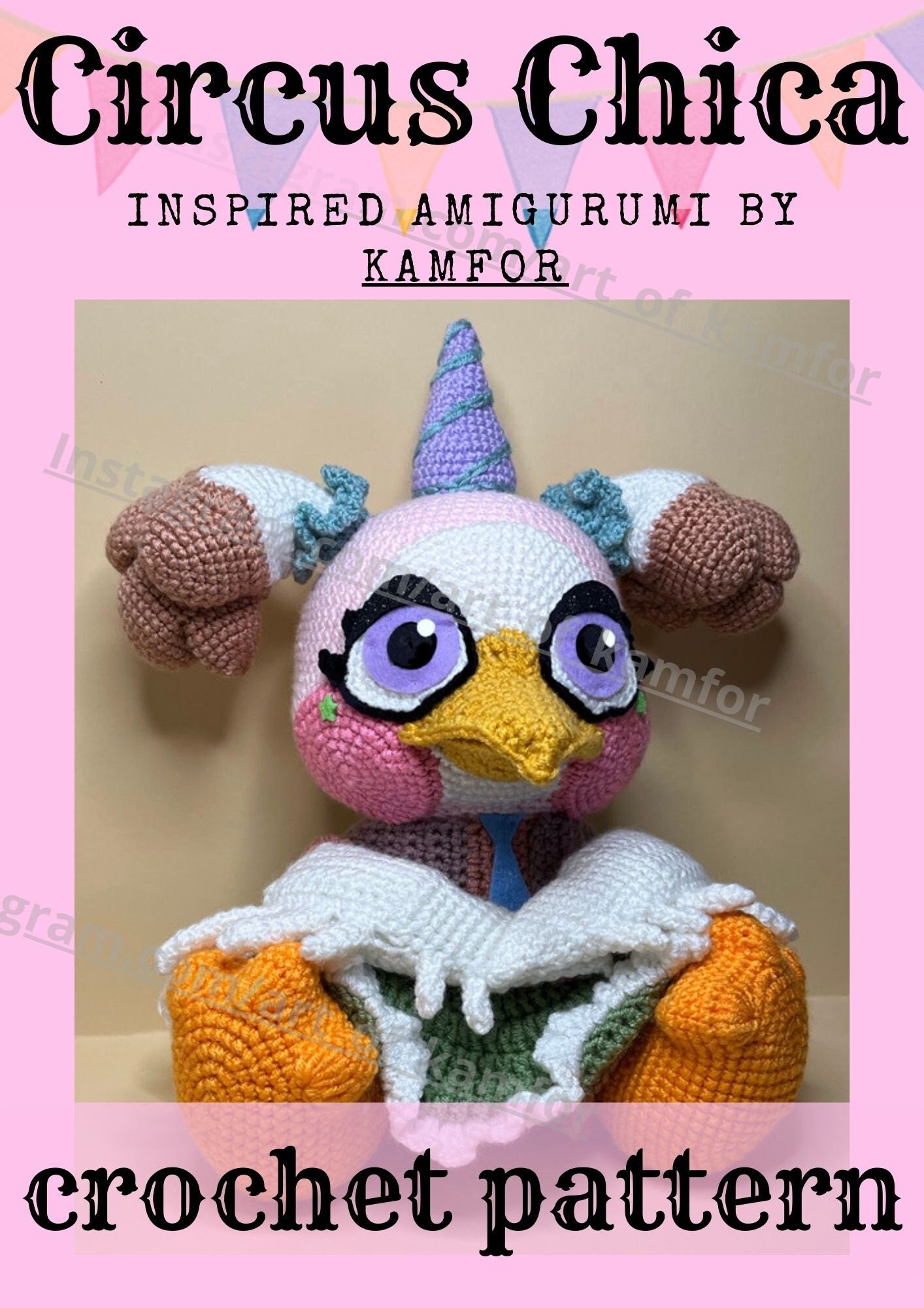 PDF CROCHET PATTERN Circus Chicken - Etsy