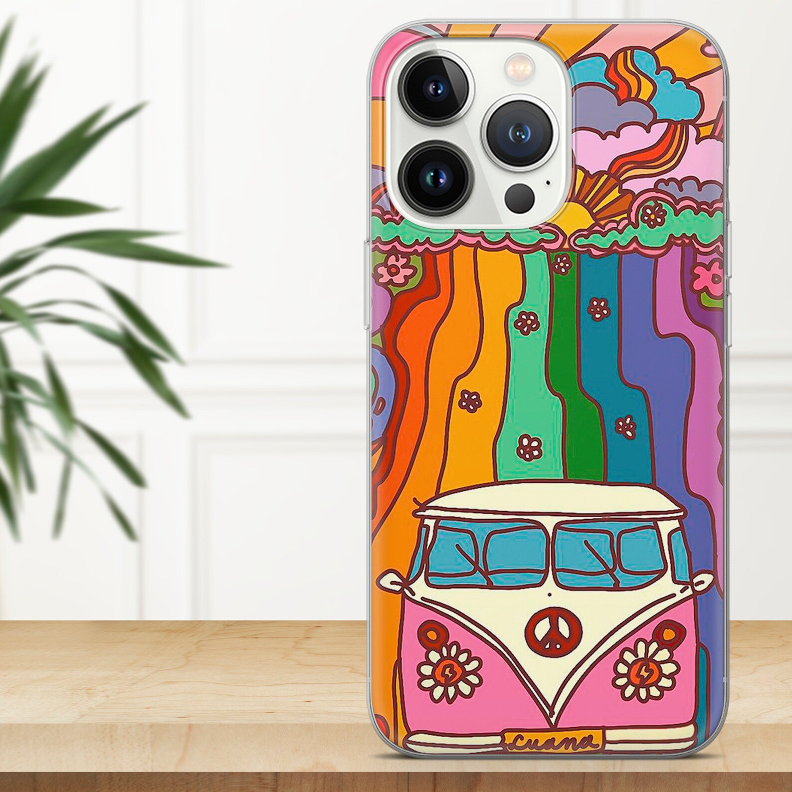 Groovy Hippie Phone Case Retro Hippie Cover for - Etsy