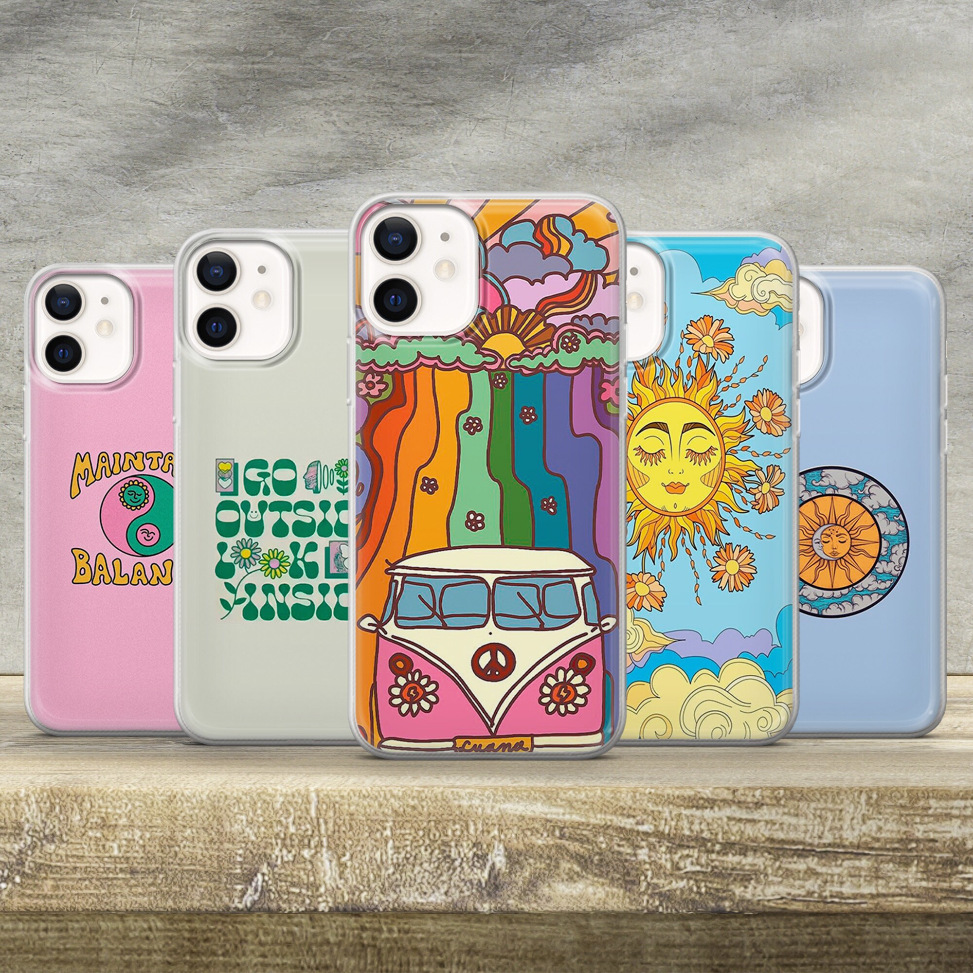 Groovy Hippie Phone Case Retro Hippie Cover for - Etsy