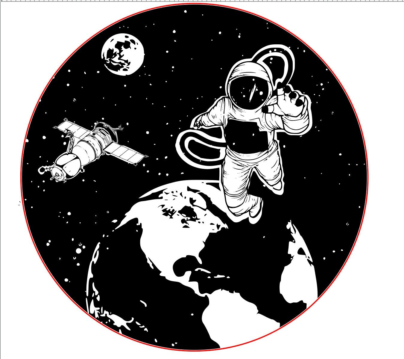 Astronaut Floating in Space — Lakeside Laser Engraving