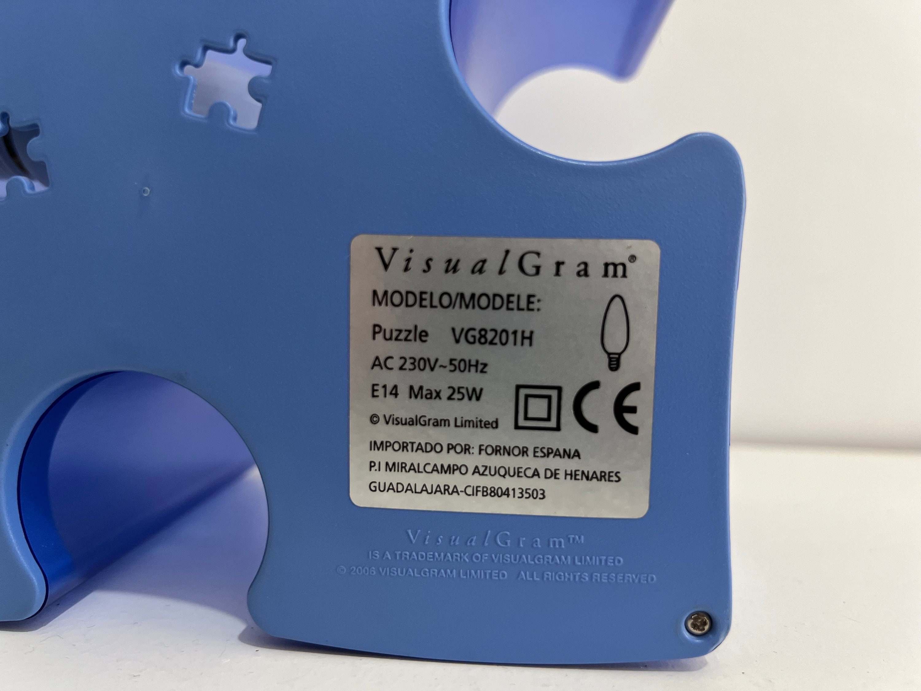 Rare Visual Gram Puzzle Piece Lamp Blue Vintage Design Space Age - Etsy