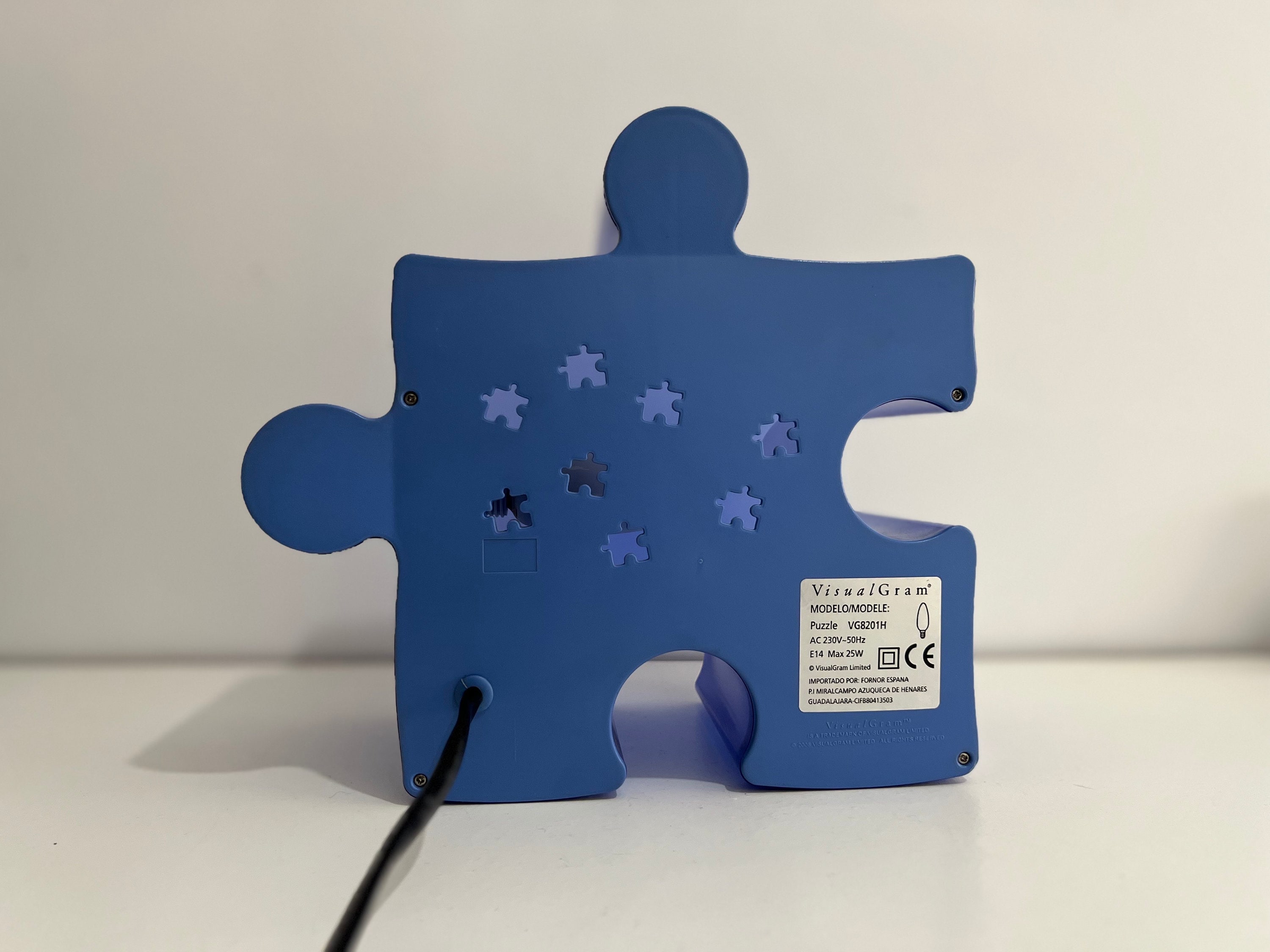 Rare Visual Gram Puzzle Piece Lamp Blue Vintage Design Space Age - Etsy