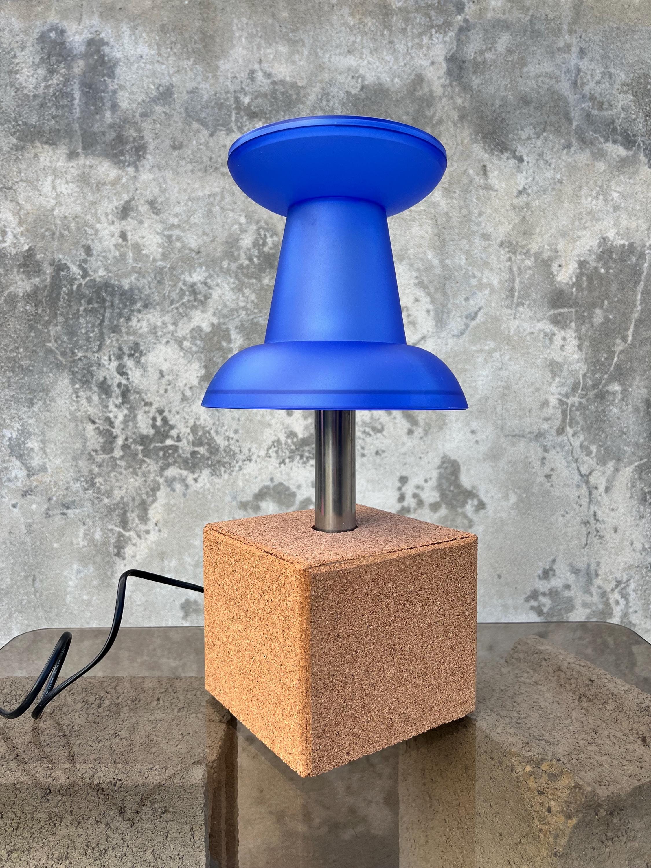 Visualgrams Pushpin Table Lamp Blue - Modern Cork and Acrylic Design ...