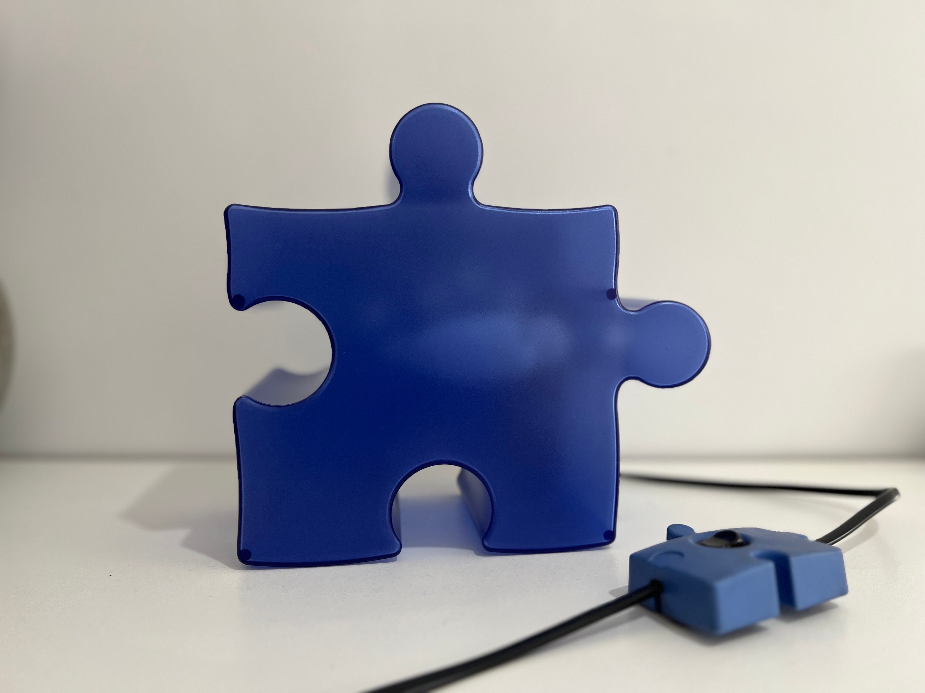 Rare Visual Gram Puzzle Piece Lamp Blue Vintage Design Space Age - Etsy