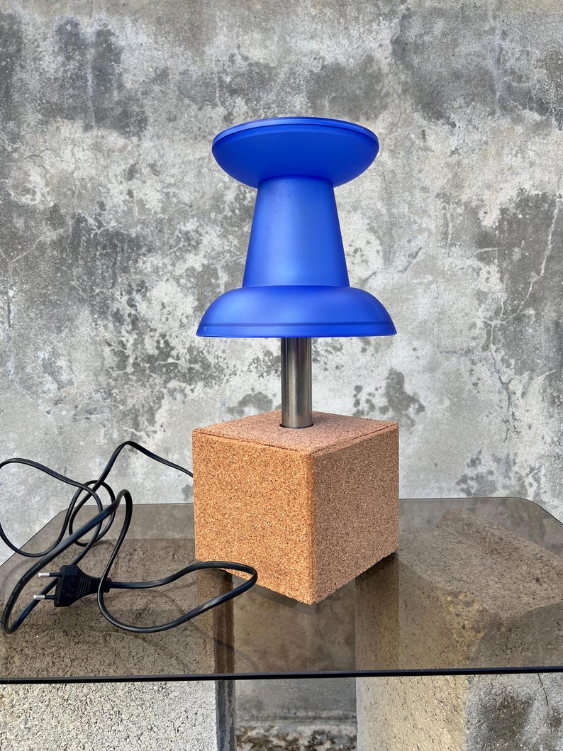 Visualgrams Pushpin Table Lamp Blue - Modern Cork and Acrylic Design ...
