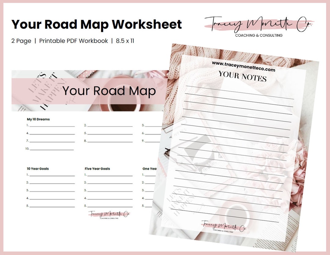 Your 10 Year Road Map Goal Setting Printable Worksheet Personal Growth ...