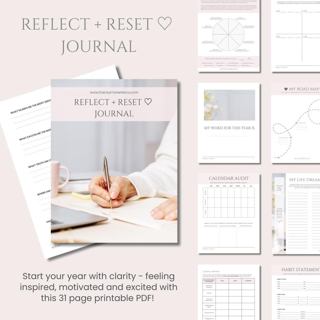 Reflect + Reset Journal - Year in Review - Etsy