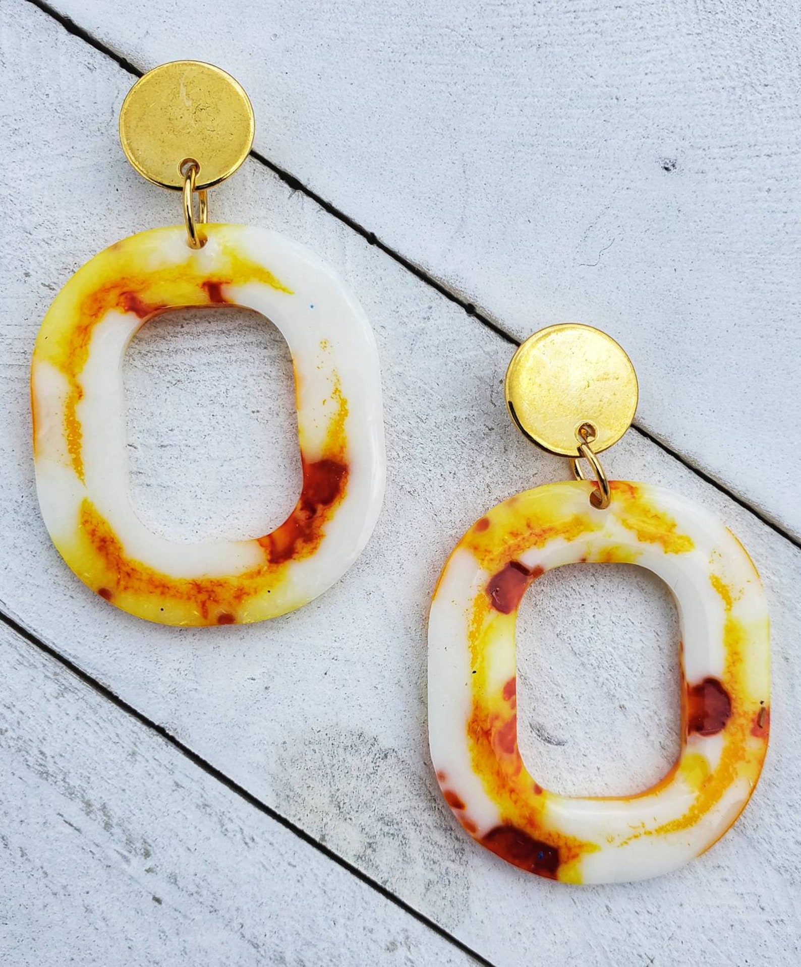 Epoxy Resin Earrings - Etsy