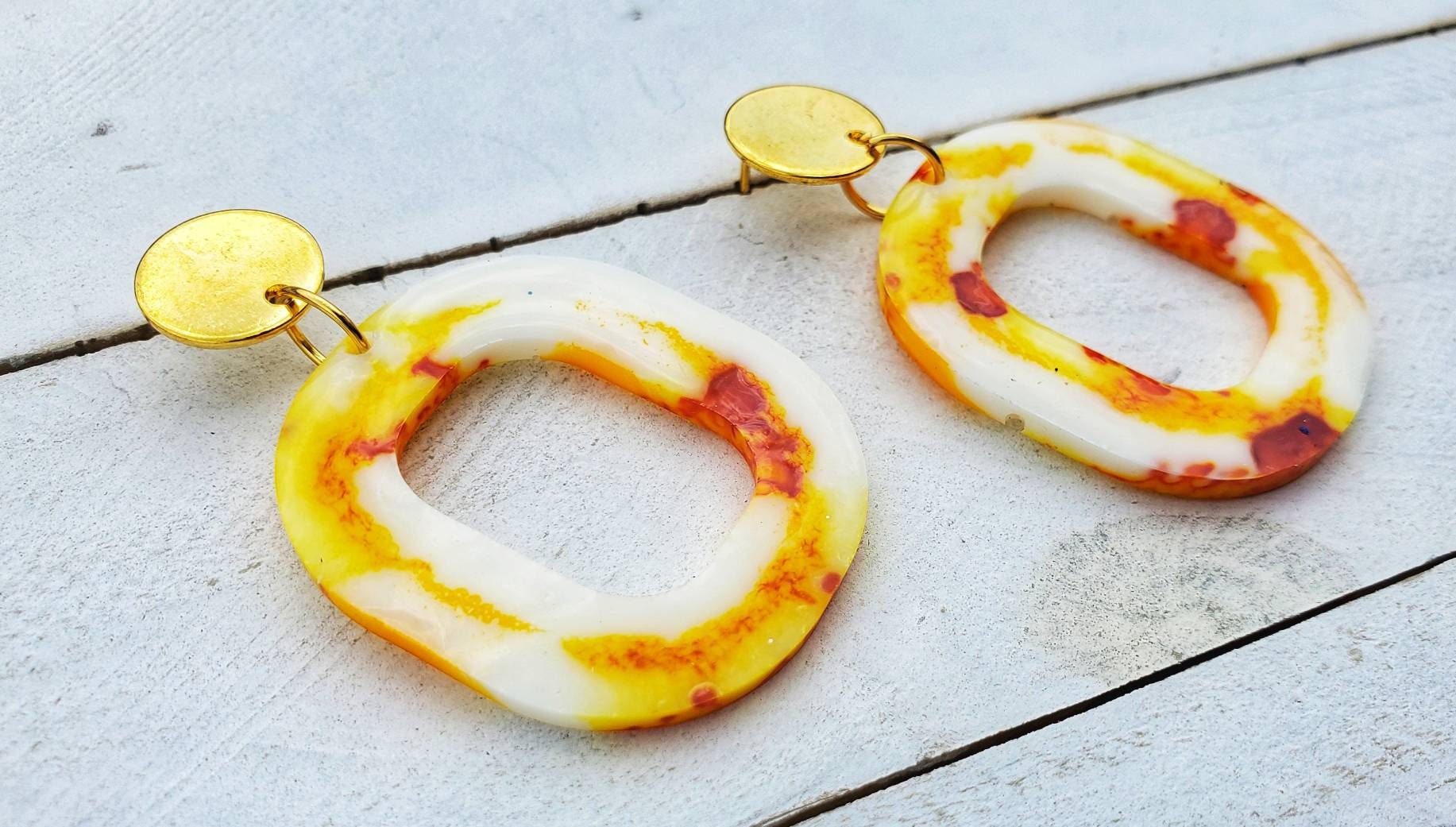 Epoxy Resin Earrings - Etsy