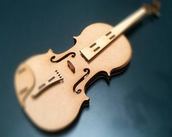 10x Wooden Violin Musical Instrument Craft Shapes 3mm Plywood Music ...