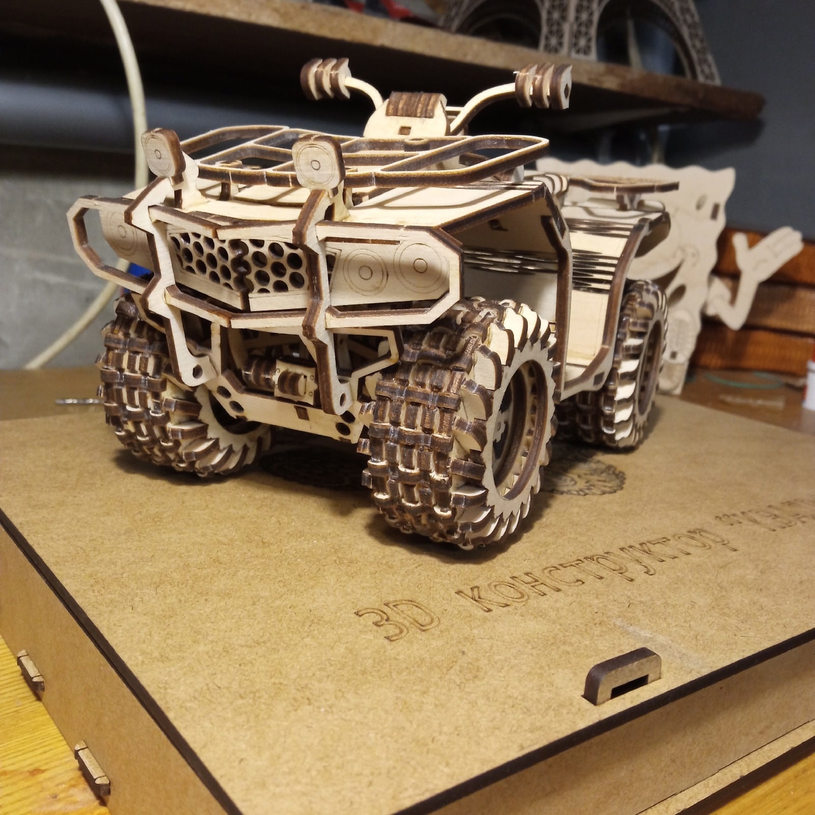 Laser Cut ATV Quad Bike 3D Wooden Puzzle Vector CDR, DXF, Svg File ...