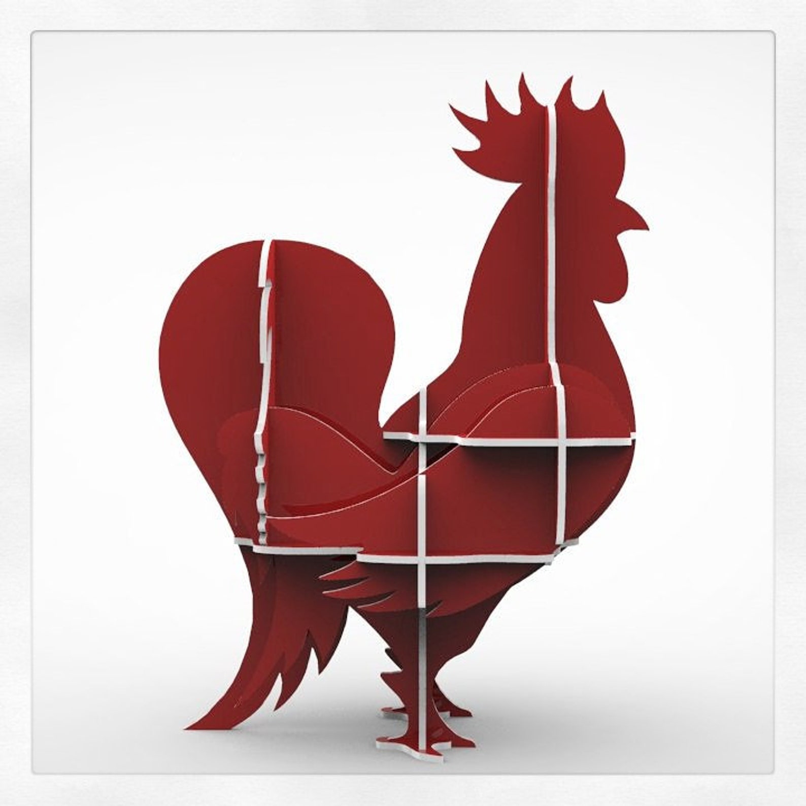 Rooster 3D Wooden Puzzle SVG, DXF and CDR File Download (3mm) - Etsy