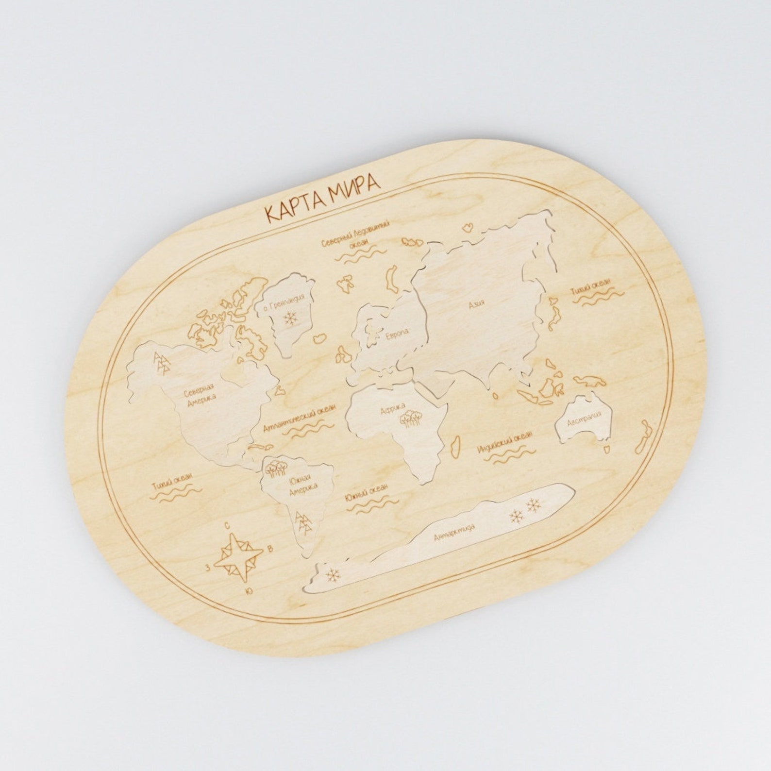 Wooden World Map, Puzzle, Wood Projects, DIY, Laser Cut, Digital Files ...