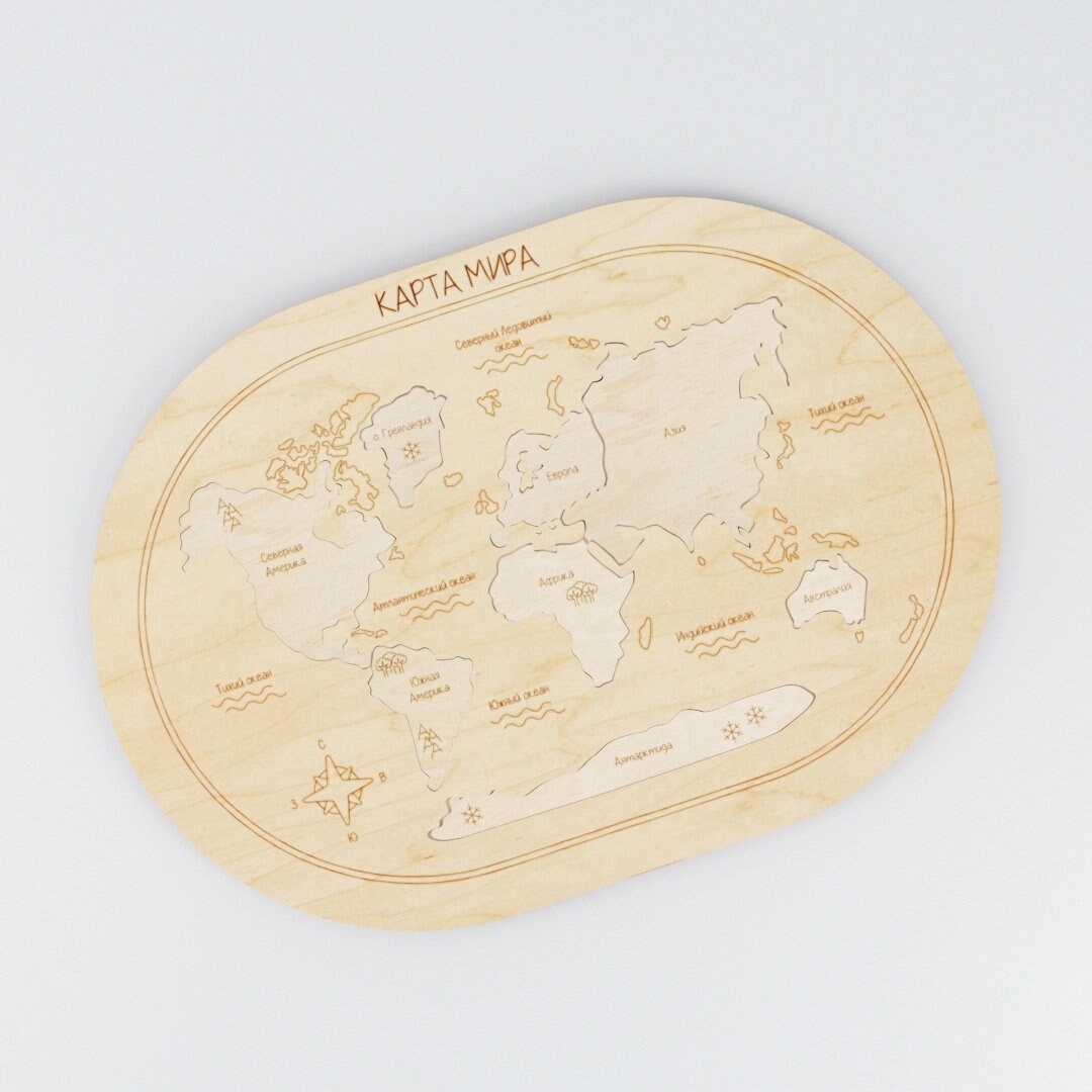 Wooden World Map, Puzzle, Wood Projects, DIY, Laser Cut, Digital Files ...