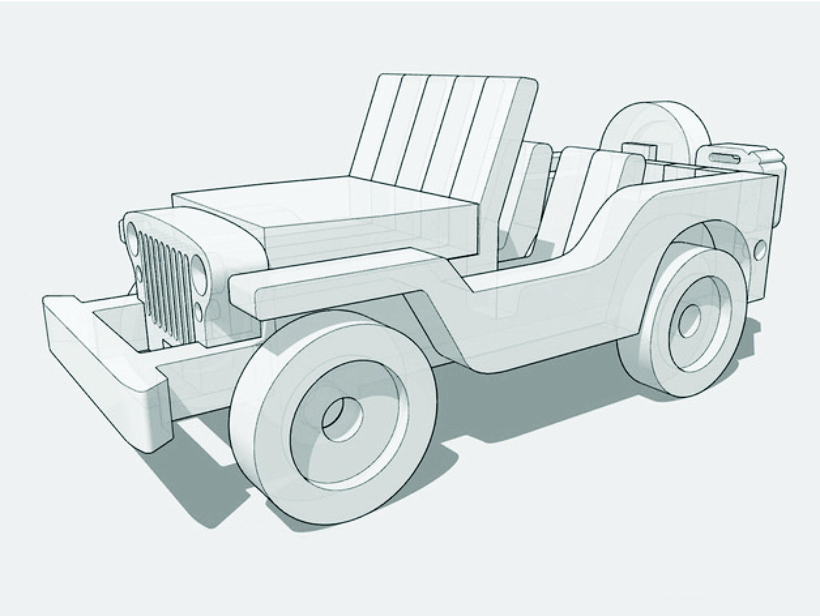 Willys MB Simplified Cnc/laser Cut File Download Cdr and Dxf - Etsy