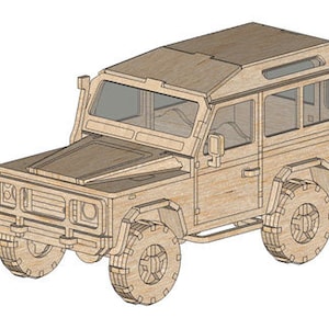 Laser Cut Wooden Kit of a Land Rover Defender SWB Defender 90 (2 Side ...