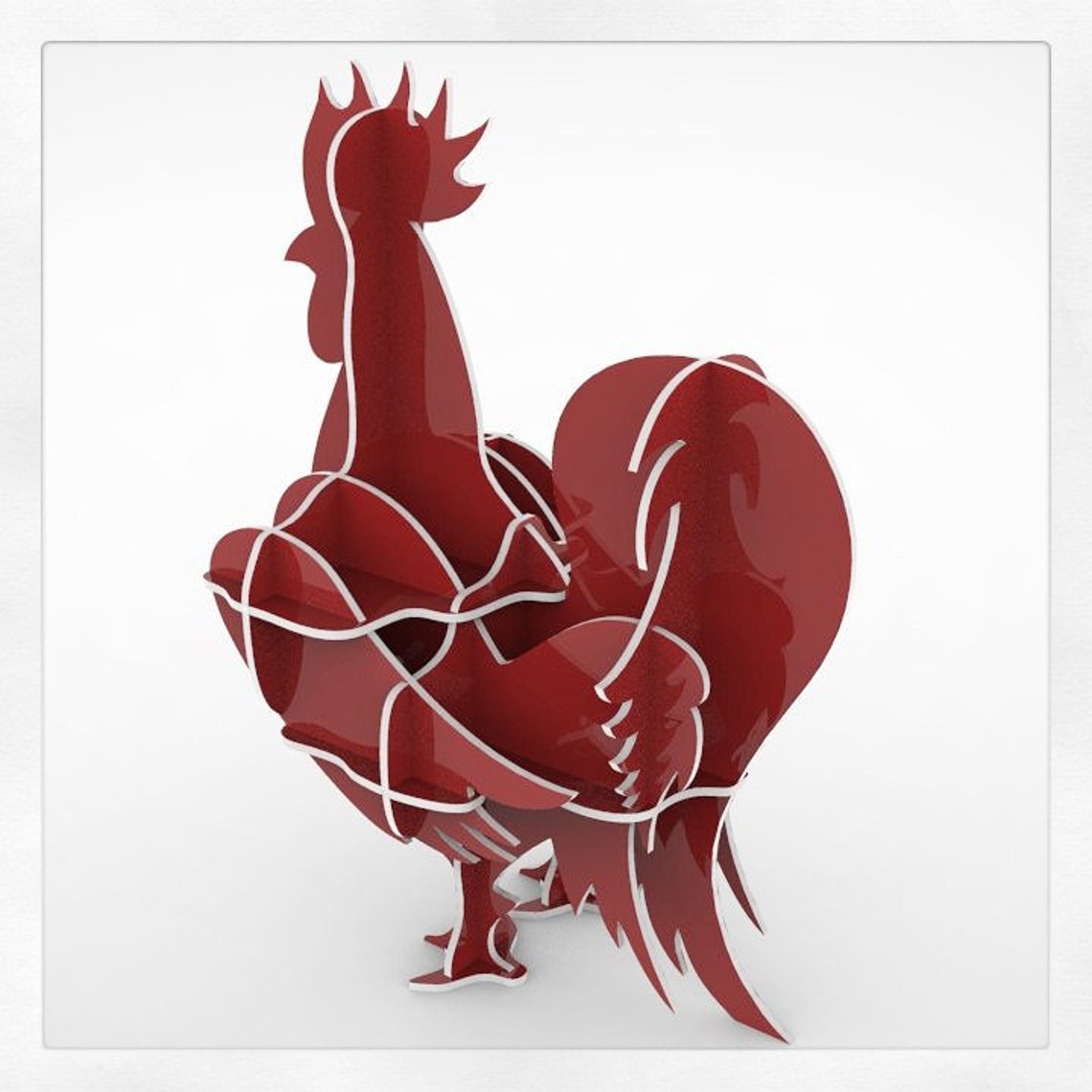 Rooster 3D Wooden Puzzle SVG, DXF and CDR File Download (3mm) - Etsy