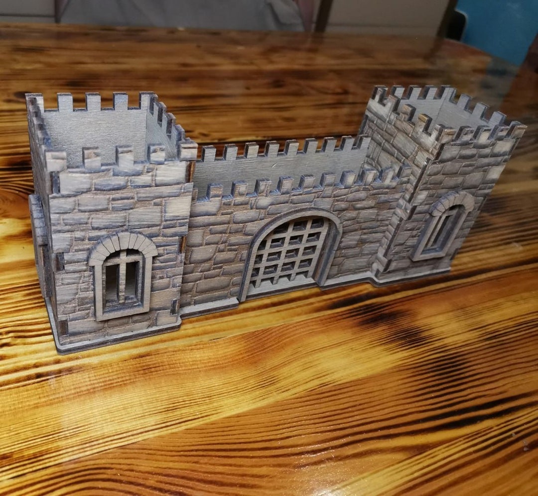 Laser Cut Medieval Fortress 3D Model Simple Engraving Free Vector CDR ...