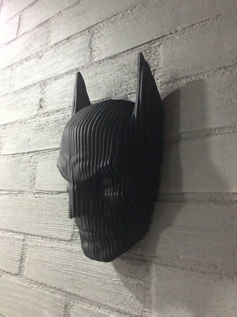 Laser Cut Batman Head 3D Wall Decor Vector CDR, DXF, SVG File Download ...